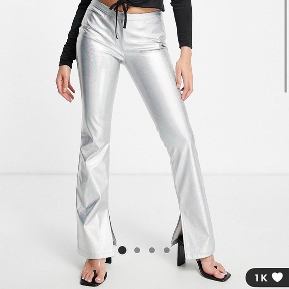 ASOS | Pants & Jumpsuits | Asos Metallic Leather Pants | Poshmark